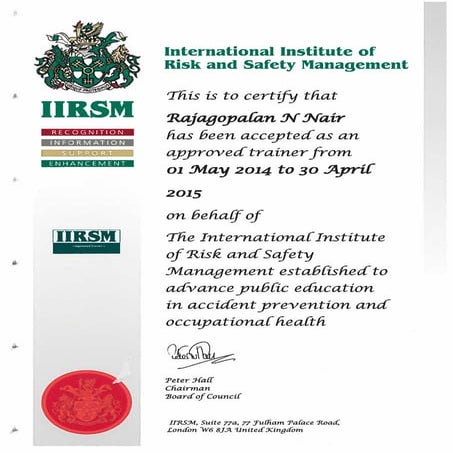 IIRSM Cerificate | PDF