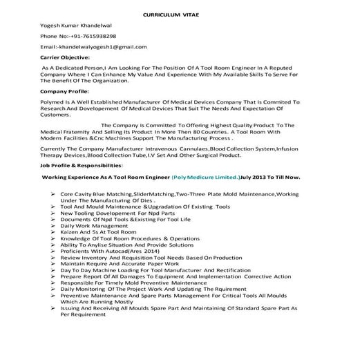 yogesh new resume 1 | PDF