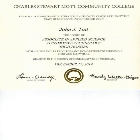 Associate in Applied Science Automotive Technology | PDF