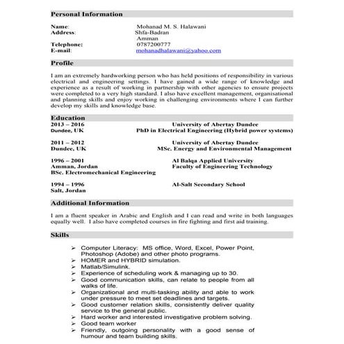 Mohanad cv (new) | DOC