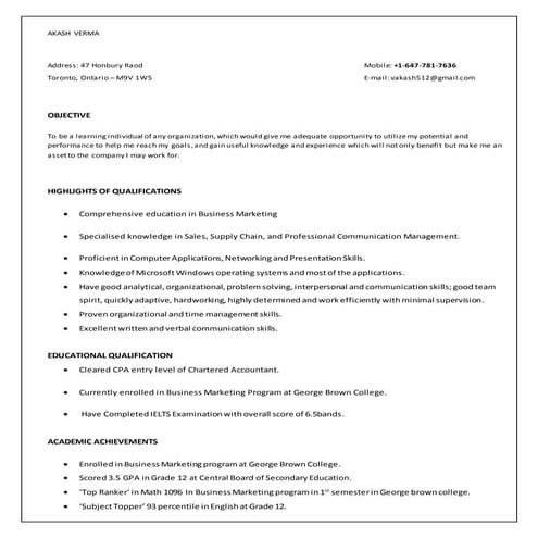 Akash Resume | DOCX | Business Administration | Business