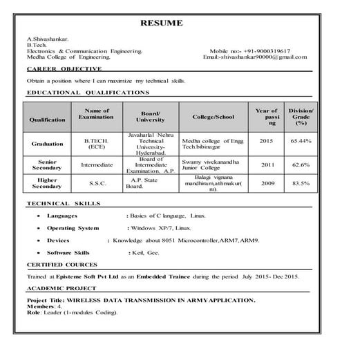 resume vin | DOC
