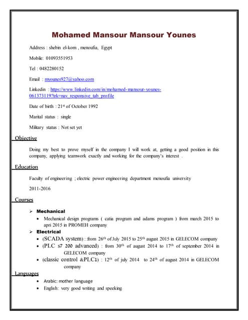 Mohamed Awad CV | PDF