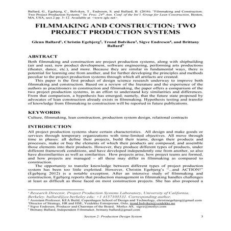 Ballard et al. 2016 - Filmmaking and Construction_ Two Project ...