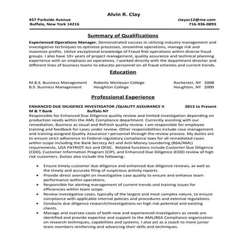 Clay Alvin Resume 4-15 | DOC