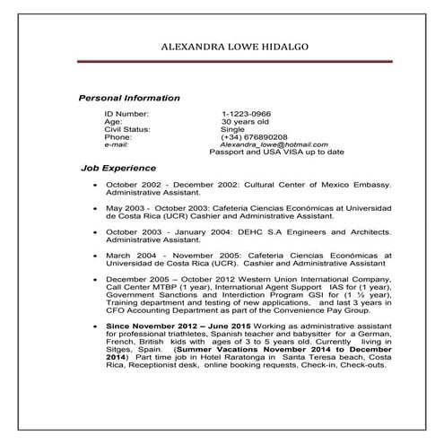 Alexandra Lowe-CV English | PDF