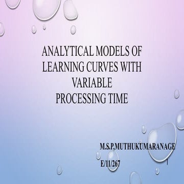 Analytical models of learning curves with variable processing time | PPT
