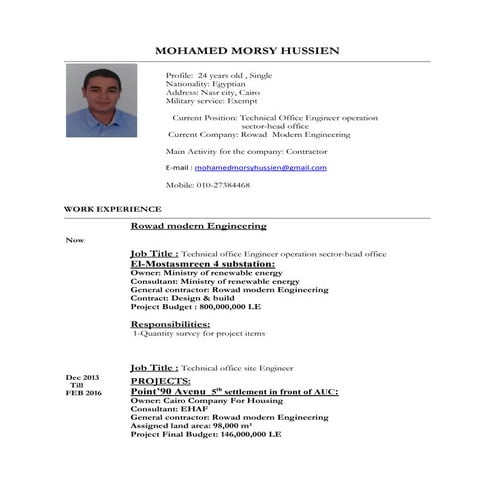 mohamed morsy_CV | PDF