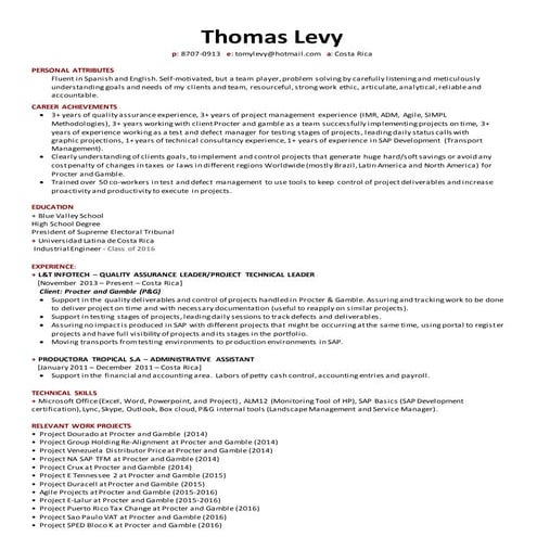 CV Andrea Cáceres. Ingles | PDF