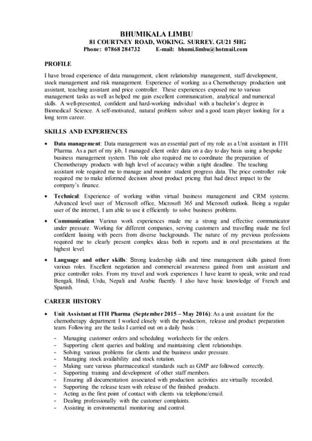Resume without address | PDF