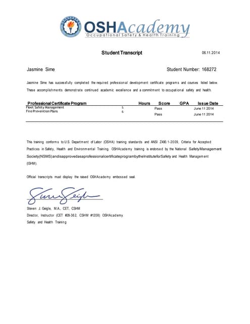 315485-OSHAcademy-Transcript | PDF