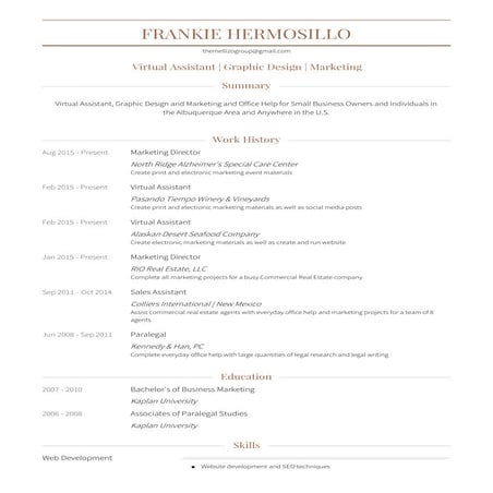 Virtual Assistant CV | PDF