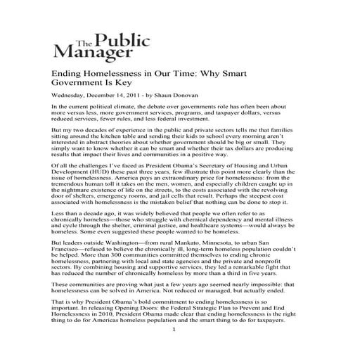 Long Form Essay On Ending Homelessness Pdf