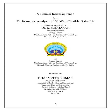 A Summer Internship report | PDF