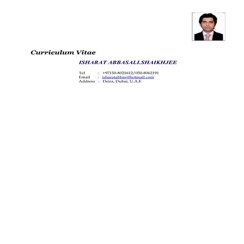 ISHARAT ABBAS Cv | DOC