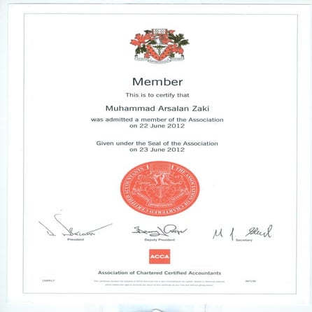 ACCA Membership Certificate | PDF