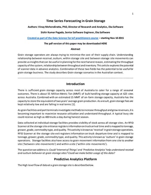 Time Series Modeling Decision Science Central Oct 26 Pdf