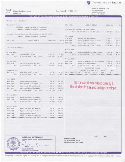 MBA_Transcript | PDF