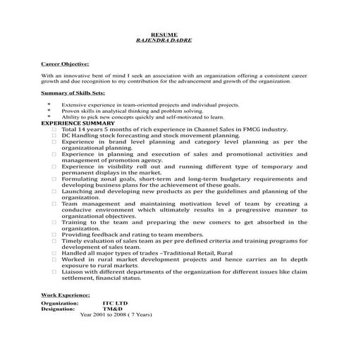 RAJENDRA CV | PDF | Free Download