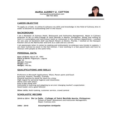 AUDREY RESUME | DOC