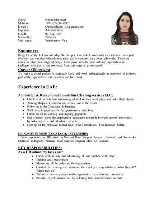 resume for job | PDF | Insurance | Personal Finance