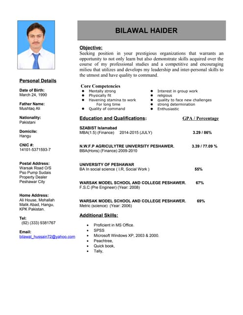 Ahmad Sajjad Resume 24-09-2016 | DOC | Business | Business and Finance