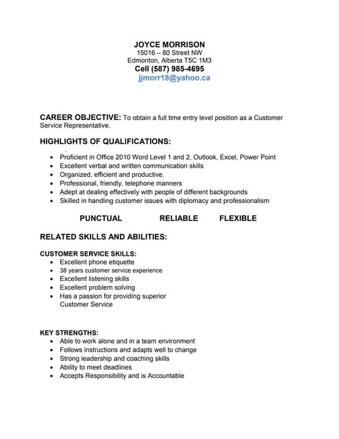 Sample Targeted Resume