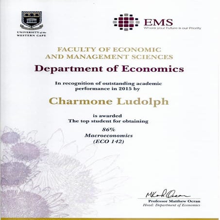 Economics First in Macroeconomics ECO 142 | PDF