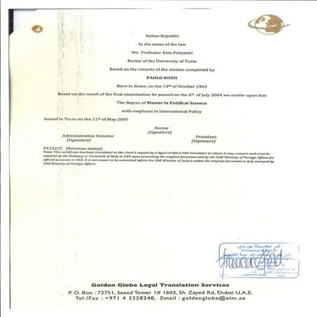 Legal Translation Master Degree P.Rossi | PDF