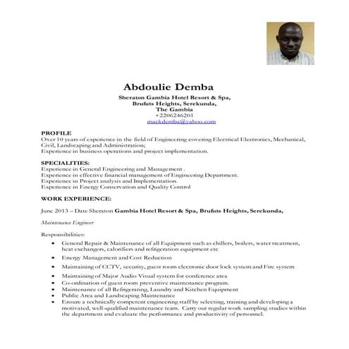 Abdoulie demba Resume | PDF