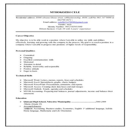 Blank Cv Template Microsoft Word Docx
