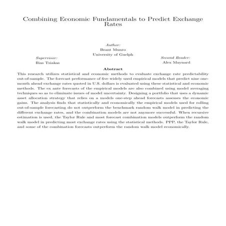 Combining Economic Fundamentals to Predict Exchange Rates | PDF