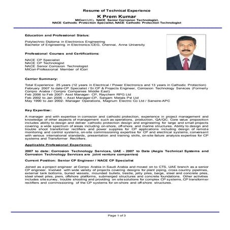 Prem CV Oct 2015 | DOCX