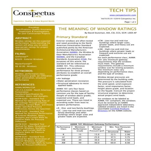 TECH TIP Meaning of Window Ratings | PDF