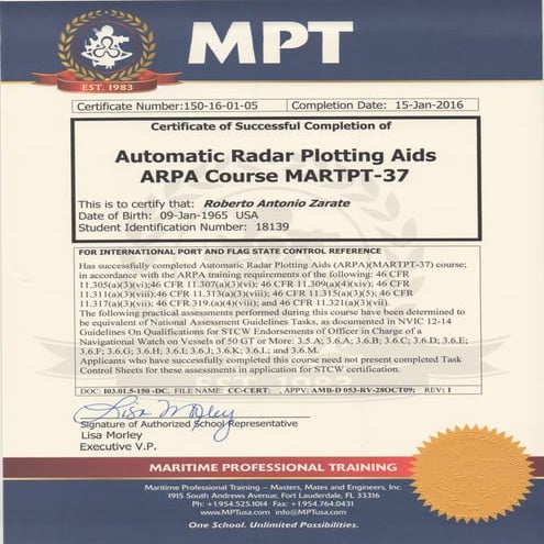 ARPA-Certificate-MPT | PDF