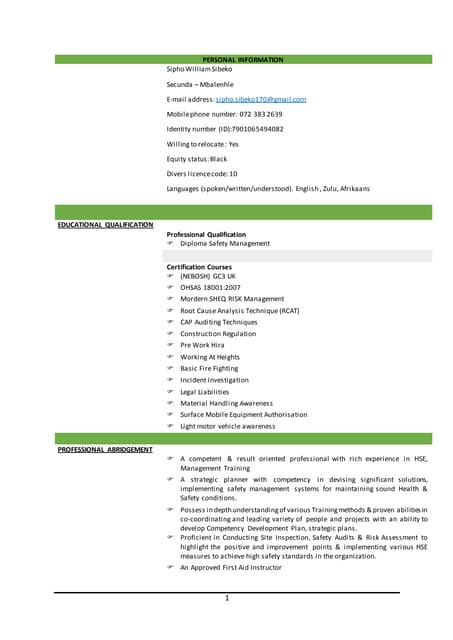 Sana CV | DOC | Civil Engineering Industry | Industries