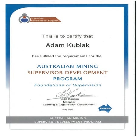 Australian Mining Supervisor Development Program | PDF | Australian ...
