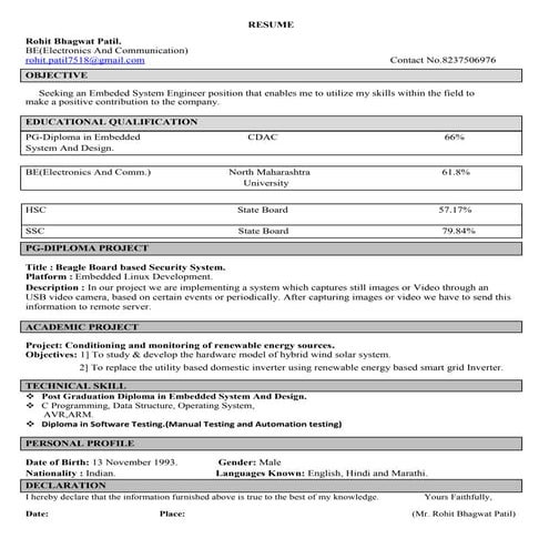 RESUME | PDF | Operating Systems | Computer Software and Applications