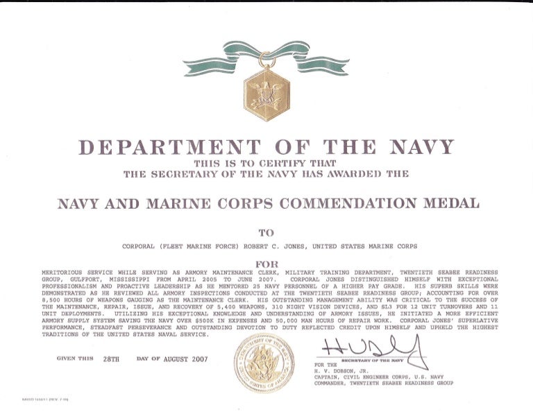 Navy and Marine Corps Commendation Medal