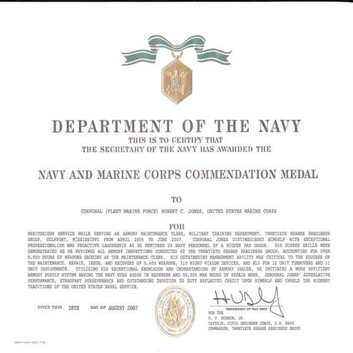 Navy and Marine Corps Commendation Medal | PPT