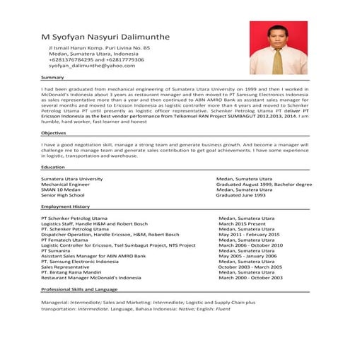 CV M Syofyan Nasyuri - Nov 2015 - rev | PDF