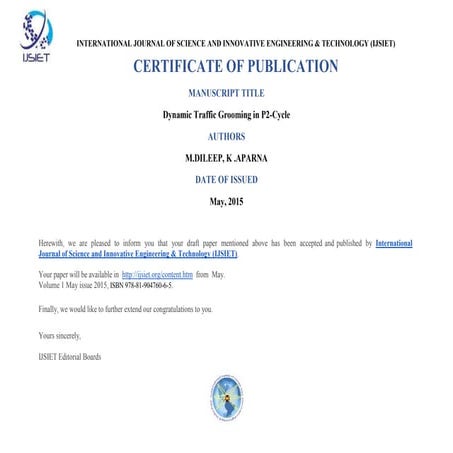 CERTIFICATE OF PUBLICATION