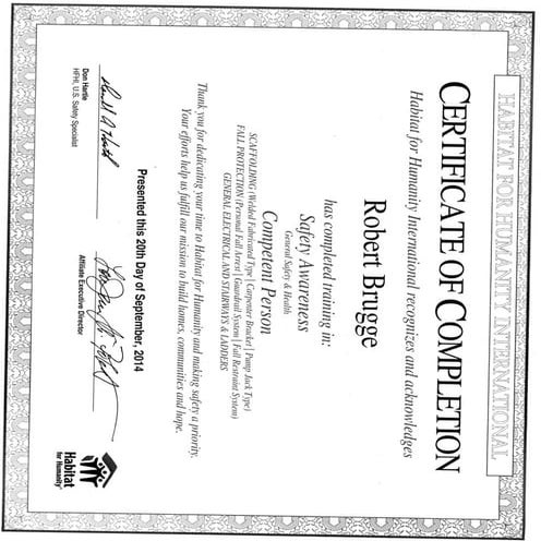 Competent Person Certificate | PDF