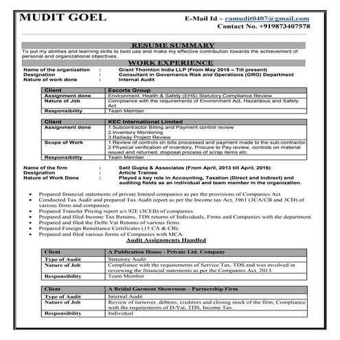 Mudit - Profile | PDF