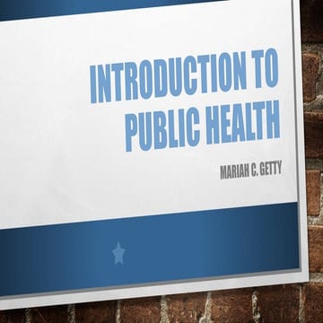 Intro to Public Health | PPTX