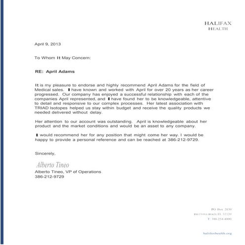 Triad Letters of Recommendation | PDF