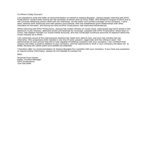 Reference Letter 2 (Part-Time Job) | PDF