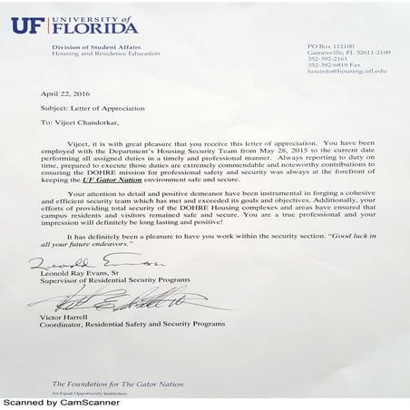 Letter of Appreciation | PDF