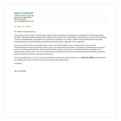 Cover letter for functional resume | DOCX