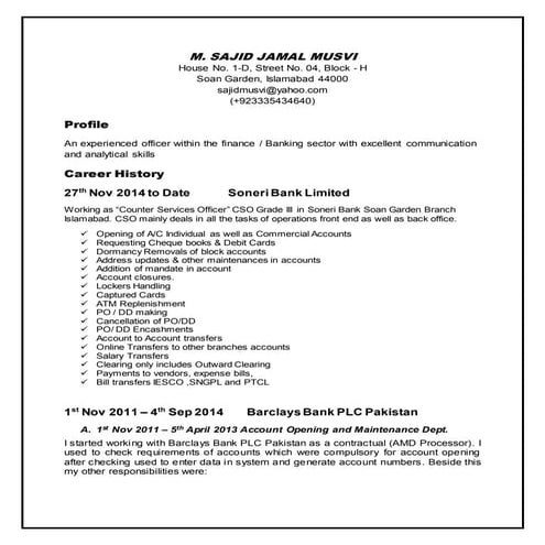 sajid cv | DOCX